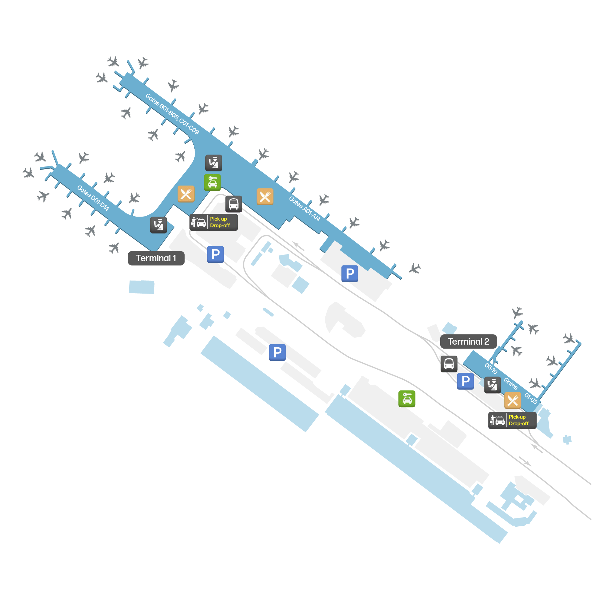 Map Of El Dorado International Airport Bogota BOG Terminals Map Map Of El Dorado International Airport Bogota BOG Terminals Map